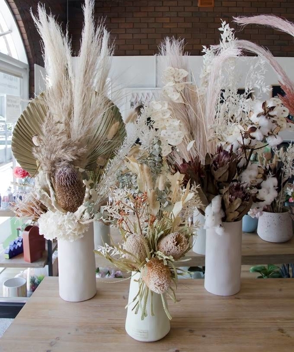 Large dried flower arrangement